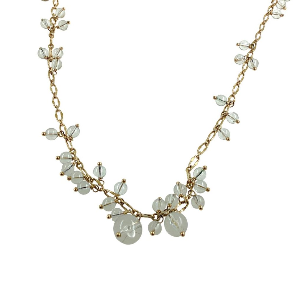J Crew Long Dangling Chain Necklace, Gold Plated, 80s… - Gem
